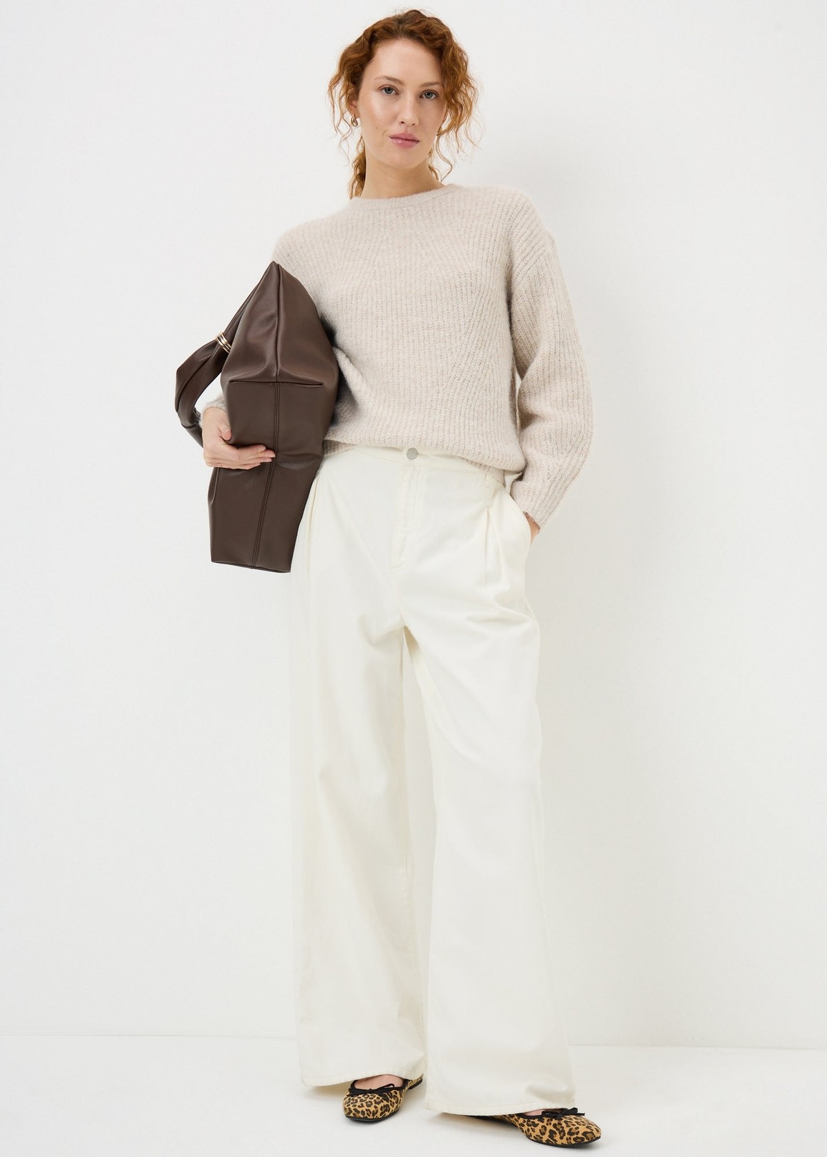 Buy Oatmeal Oversized Space Dye Jumper Online in UAE - bfab