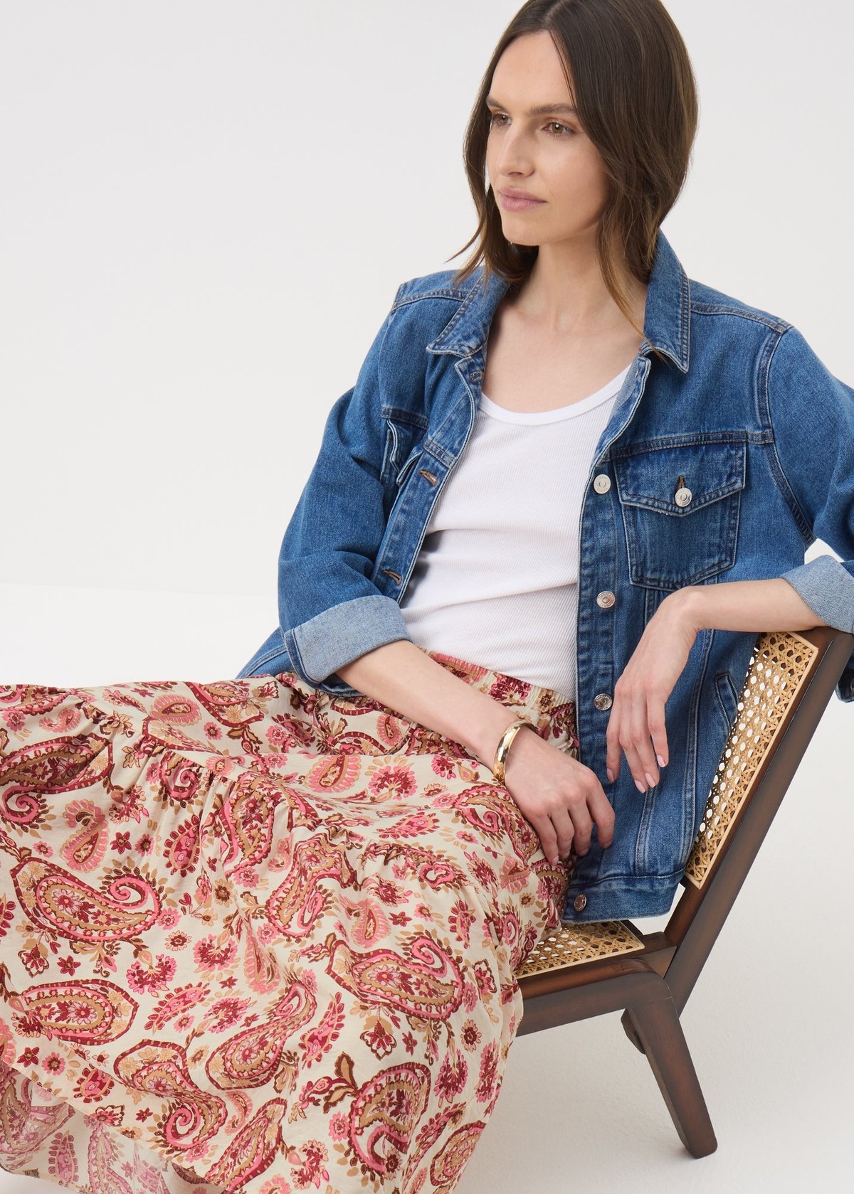 Buy Paisley Print Tiered Midaxi Skirt Online in Qatar - bfab